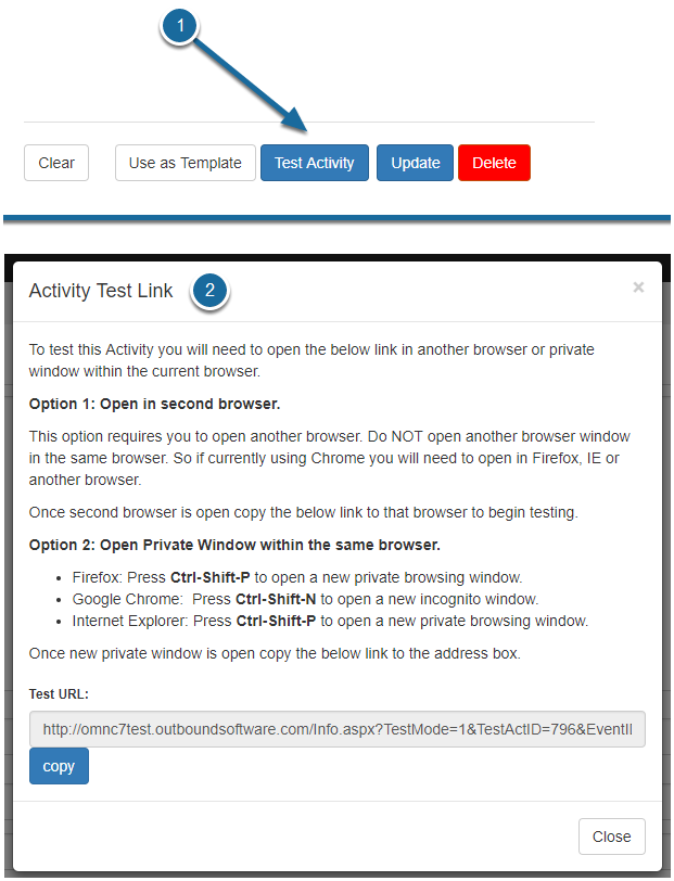 Outbound/Ascent: How to Test an Activity from the Customer's View